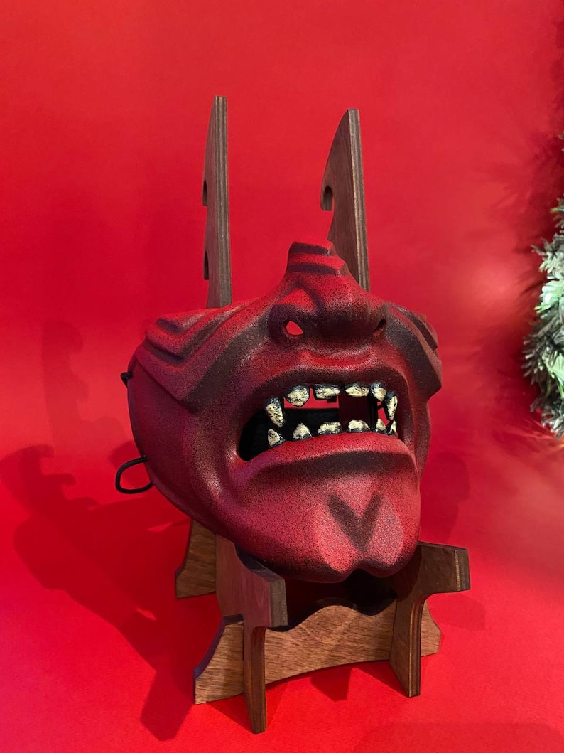 Samurai Half Mask: Red Mempo Mask Tsushima Red Half Face Mask - Etsy