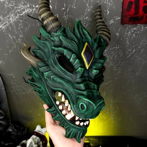 Black Dragon Mask: Comfortable to Wear for Cosplay, Halloween Costume ...