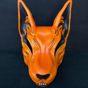 Kurama Mask, Orange Japanese Fox Mask Anime, the Nine Tail Fox, Fox ...