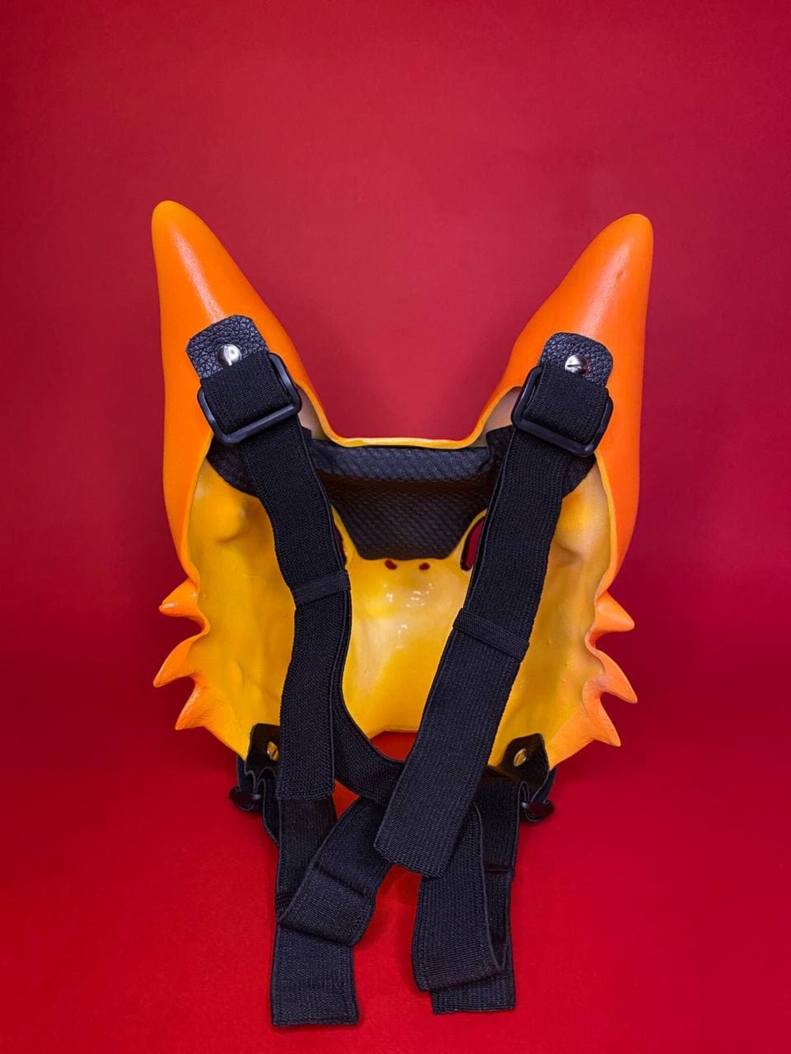 Kitsune Mask, Orange Japanese Fox Mask, the Nine Tail Fox, Anime Mask ...