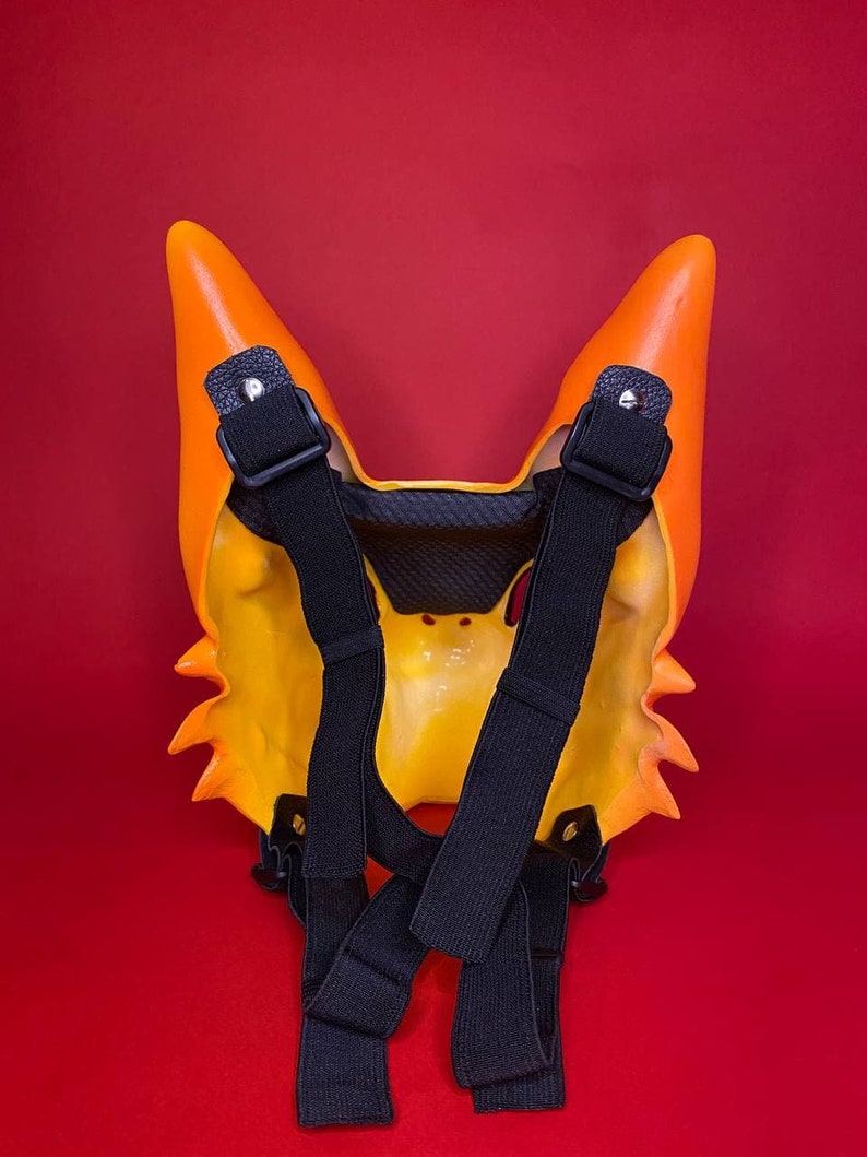 Kitsune Mask Orange Japanese Fox Mask the Nine Tail Fox - Etsy