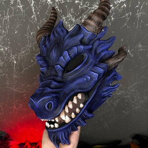 Wearable Blue Dragon Mask: Resin Halloween Costume - Etsy