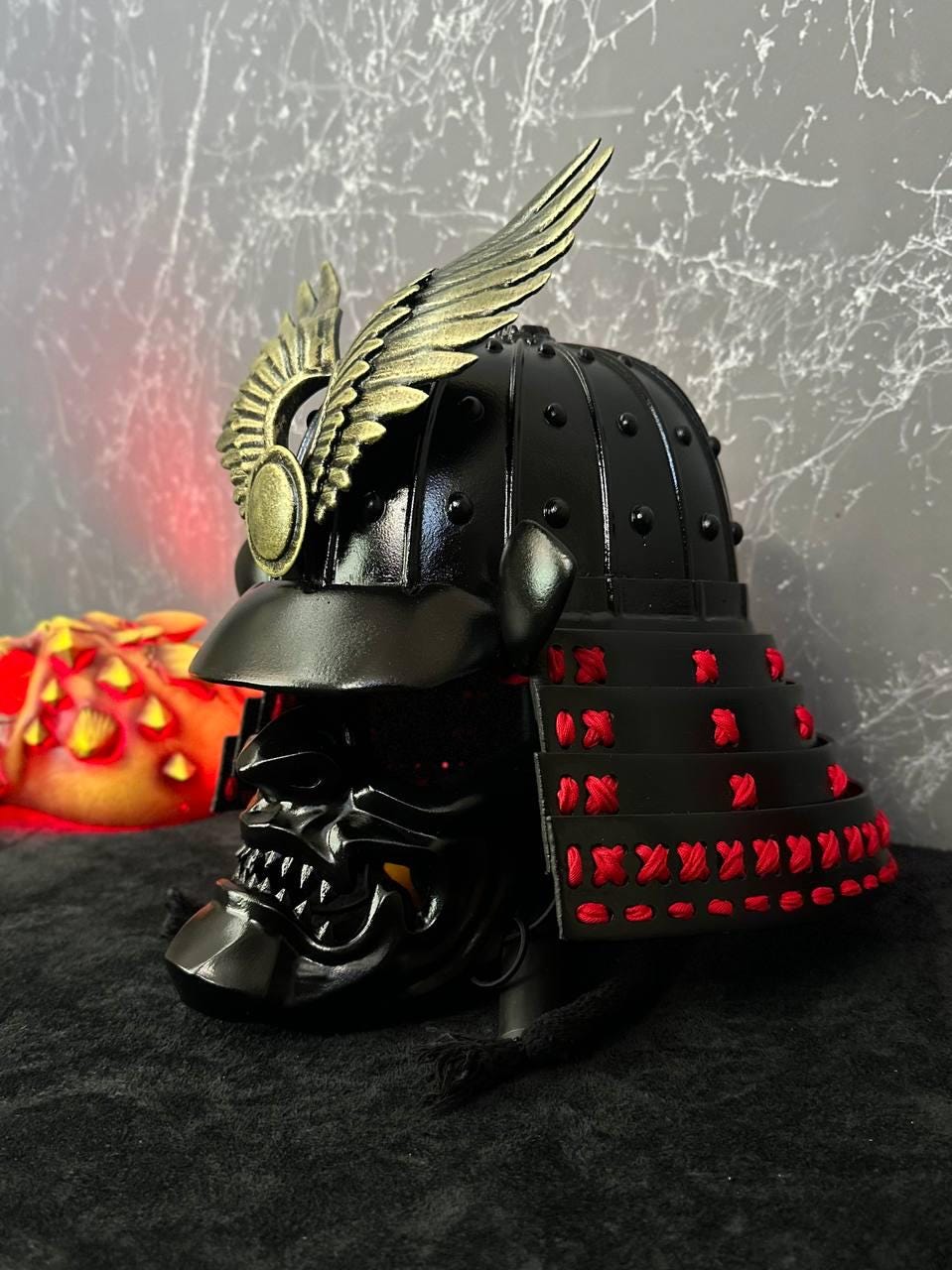 Wearable Samurai Kabuto Helmet: Japanese Armor Cosplay, Hand-painted ...