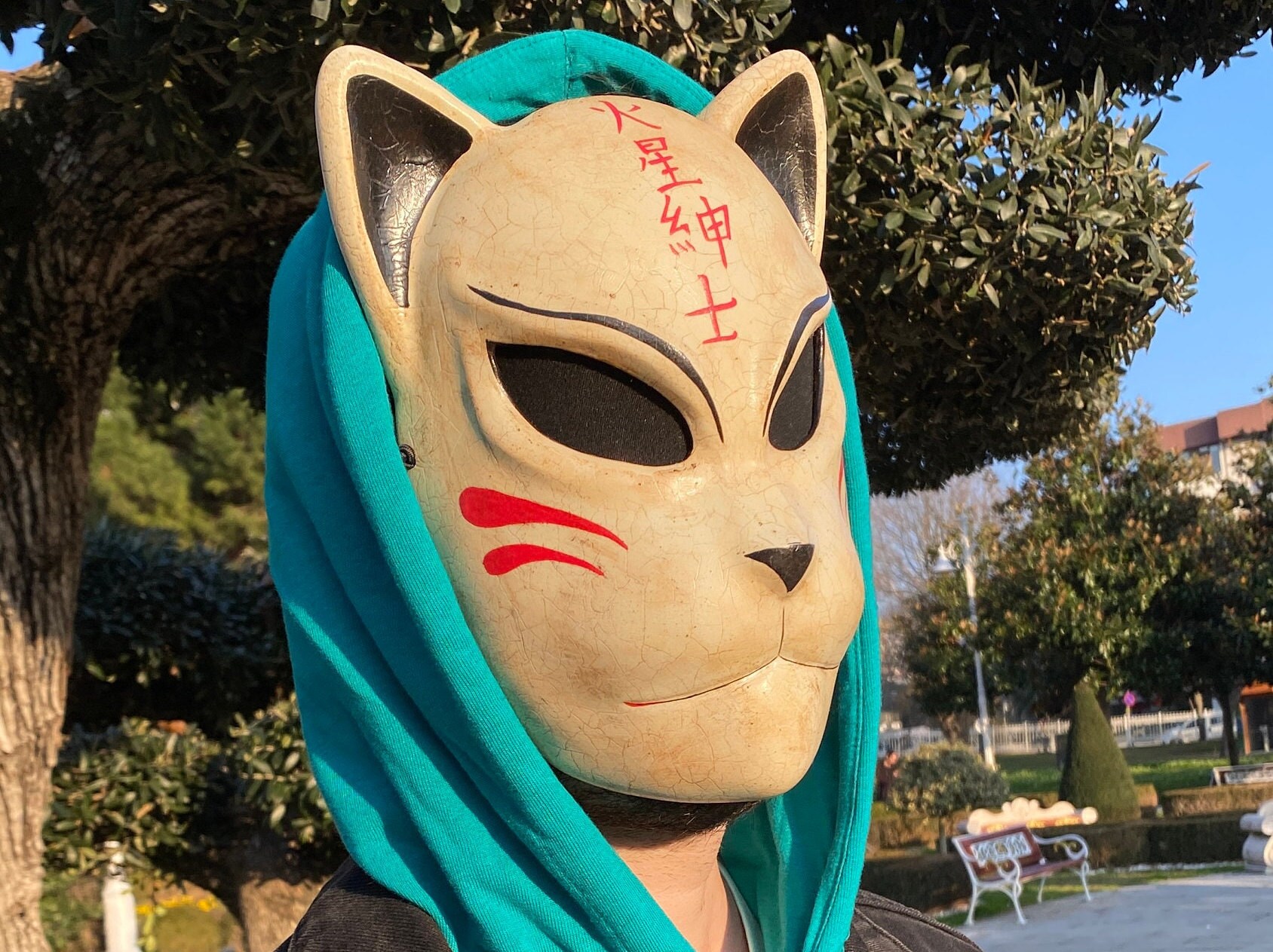 Japanese Kitsune Mask for Anime Cosplay. Ninja Demon Mask - Etsy Canada