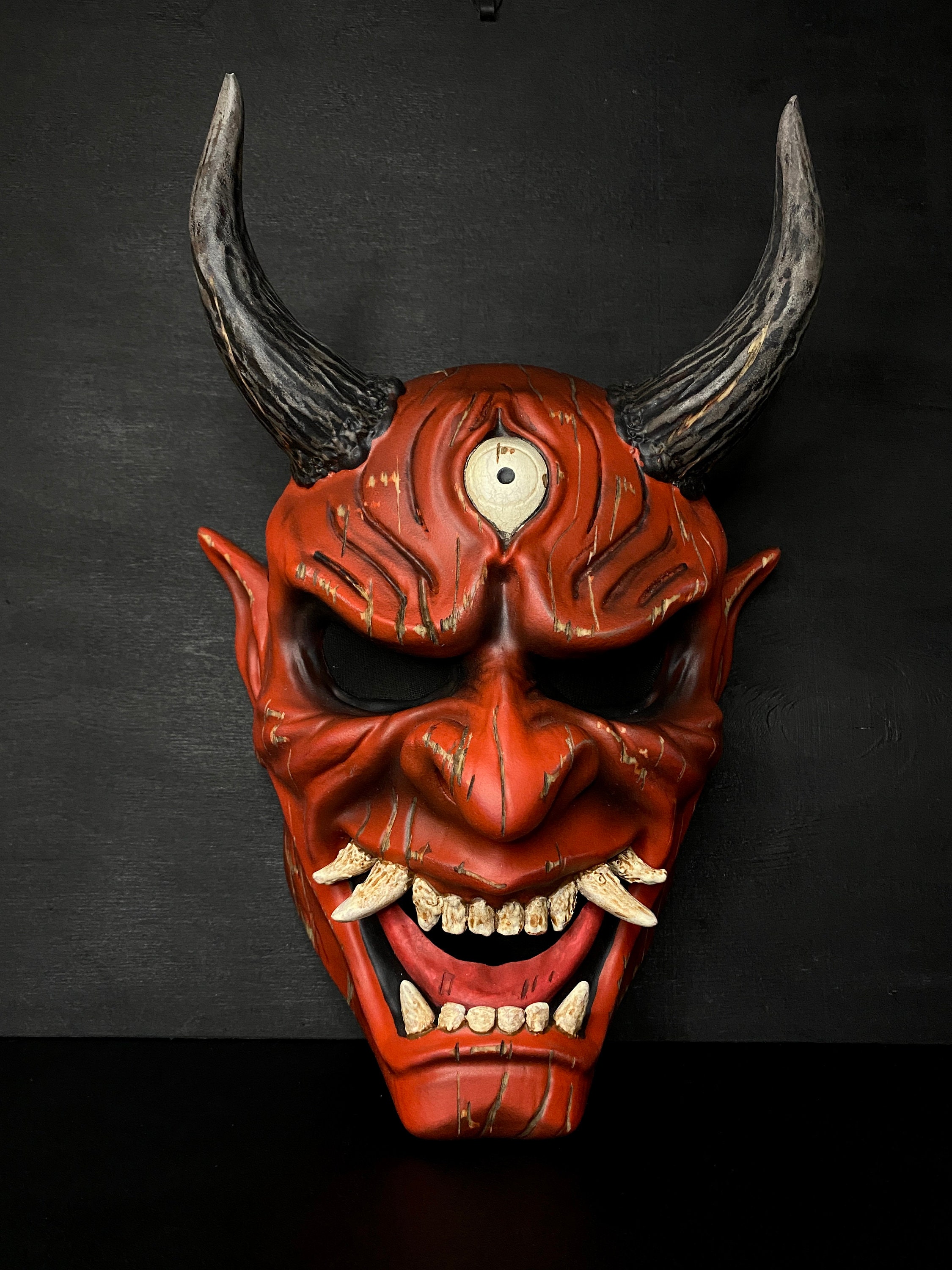 DBD Oni Mask Wearable for Cosplay Red Devil Mask Noh Demon - Etsy