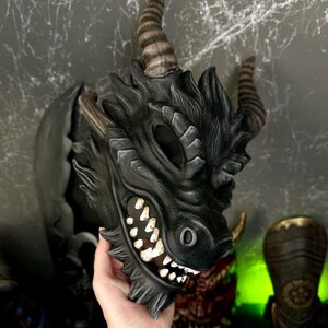 Japanese Dragon Mask: Wearable, Halloween Dragon Costume - Etsy
