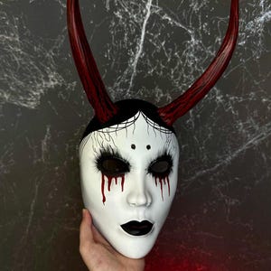 Scary Hannya Mask With Big Horns, Ghost of Tsushima Iyo Boss Mask ...