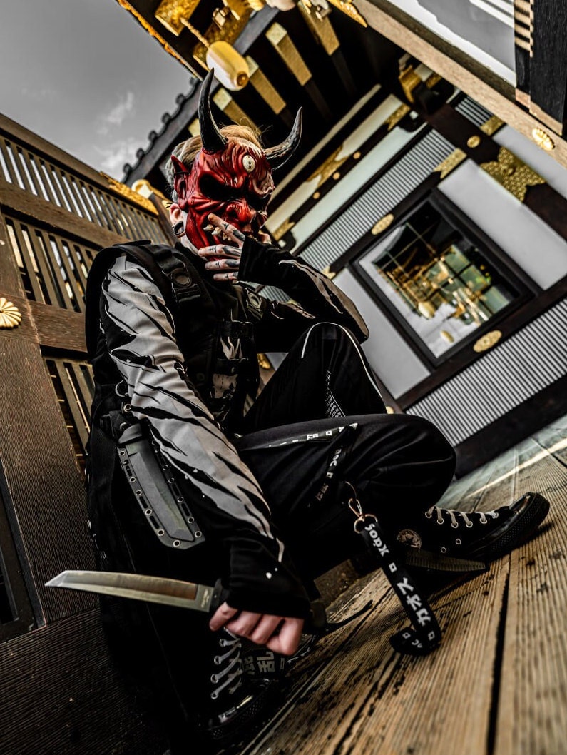 Japanese Dbd Oni Mask Wearable For Cosplay Devil Mask Noh Etsy