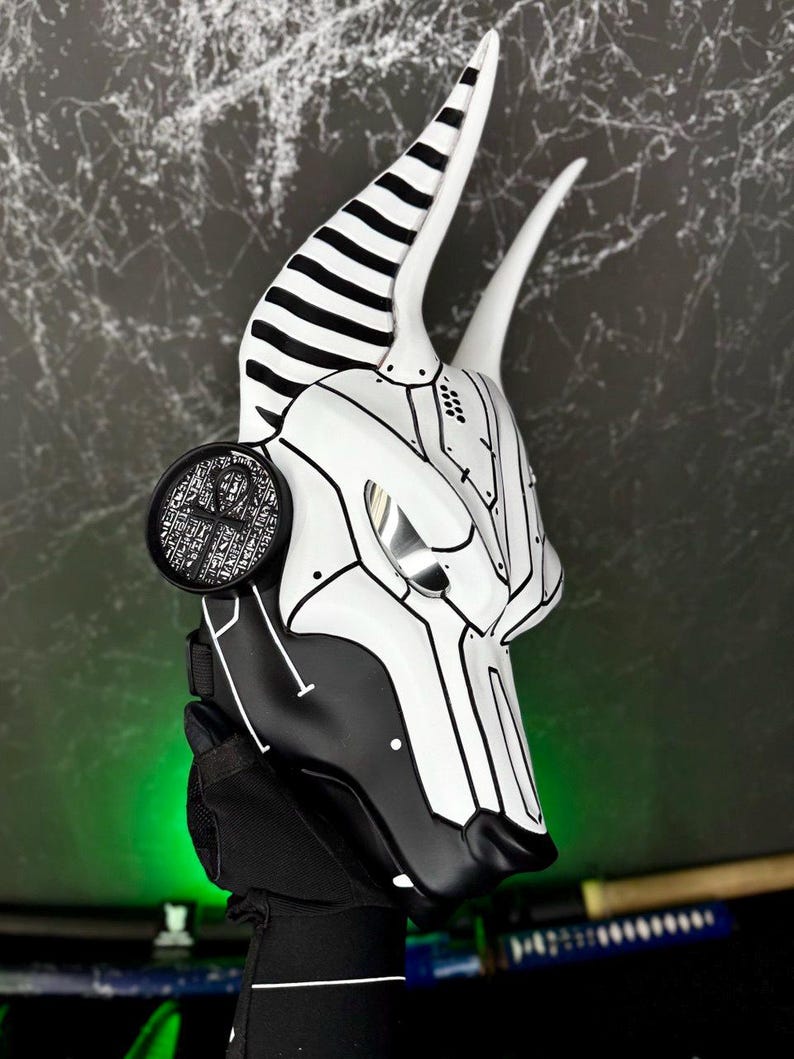 Cyberpunk Anubis Mask With RGB LED Lights – Techwear Egyptian Jackal ...