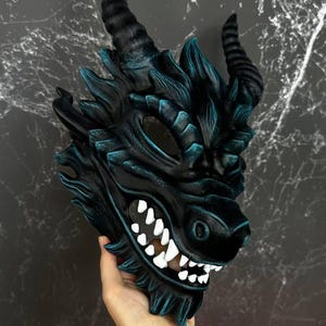 Black Dragon Mask, Smaug Mask, Alodidae Dragon Mask Cosplay, Halloween ...