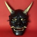 Japanese Hannya Mask, Black and Gold Traditional Samurai Mask, MADE to ...