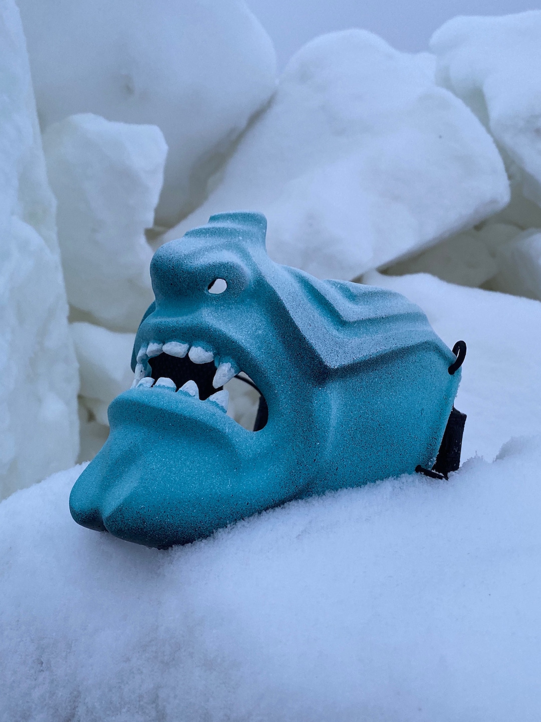 Samurai Half Mask: Blue Mempo Mask Tsushima, Half Oniface Mask Cosplay ...