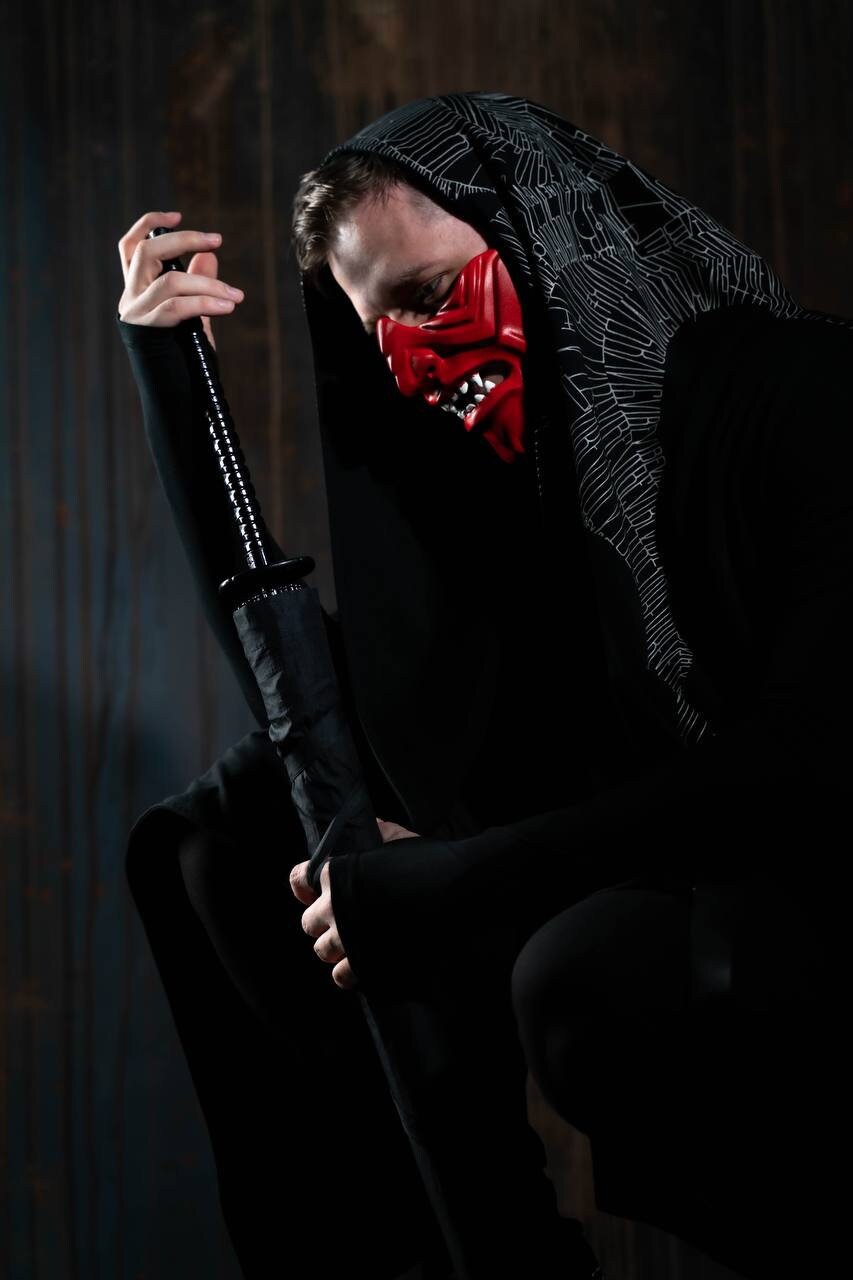 Samurai Half Mask Red Mempo Mask Japanese Menpo Mask Red - Etsy