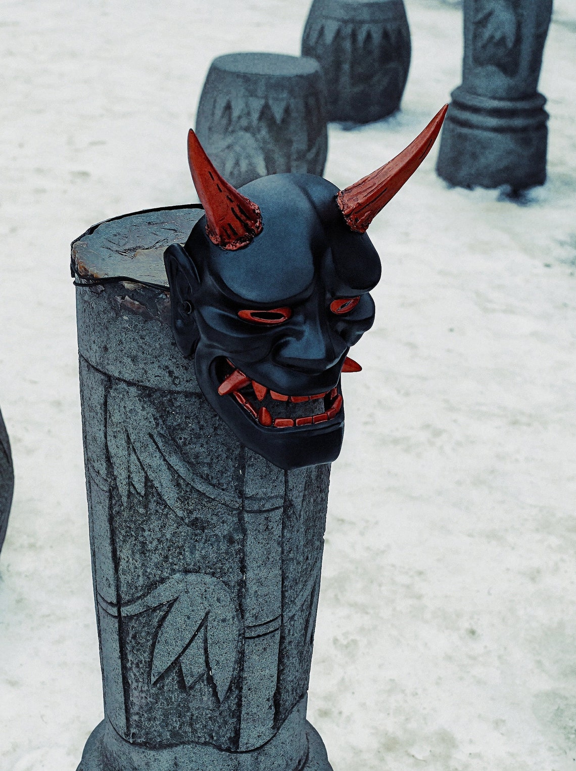 Japanese Hannya Mask Black and Gold Traditional Samurai Mask - Etsy