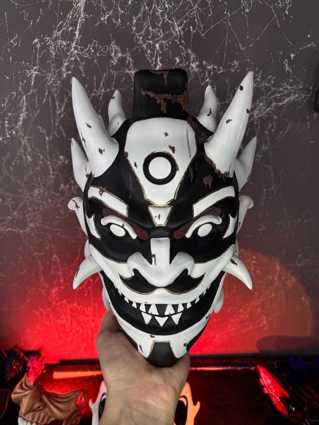 Inner Demon Mask - Black & White Devil Mask, Custom Demon Mask for ...