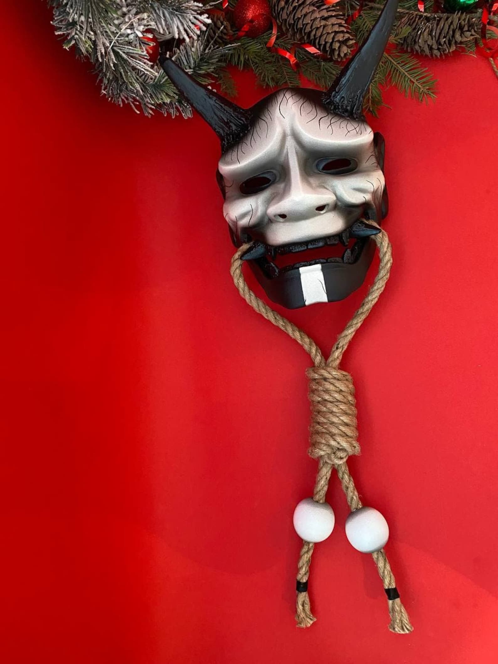 Japanese Hannya Mask: Black&white Made to ORDER Samurai - Etsy