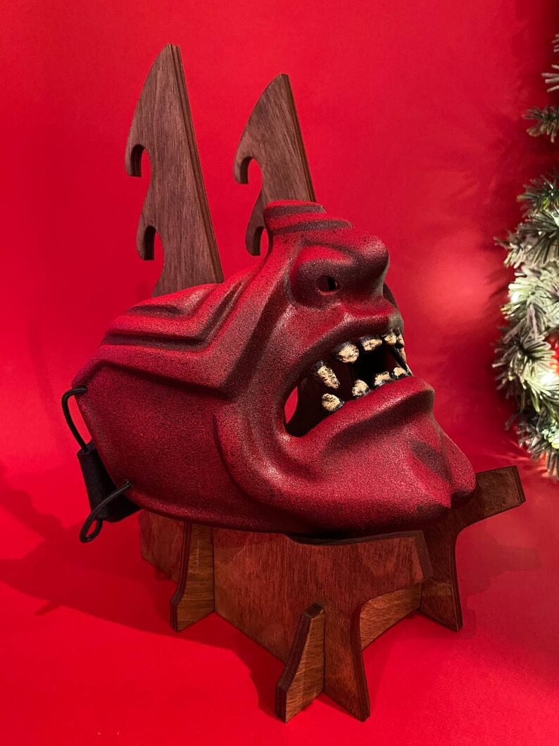 Samurai Half Mask: Red Mempo Mask Tsushima Red Half Face Mask - Etsy