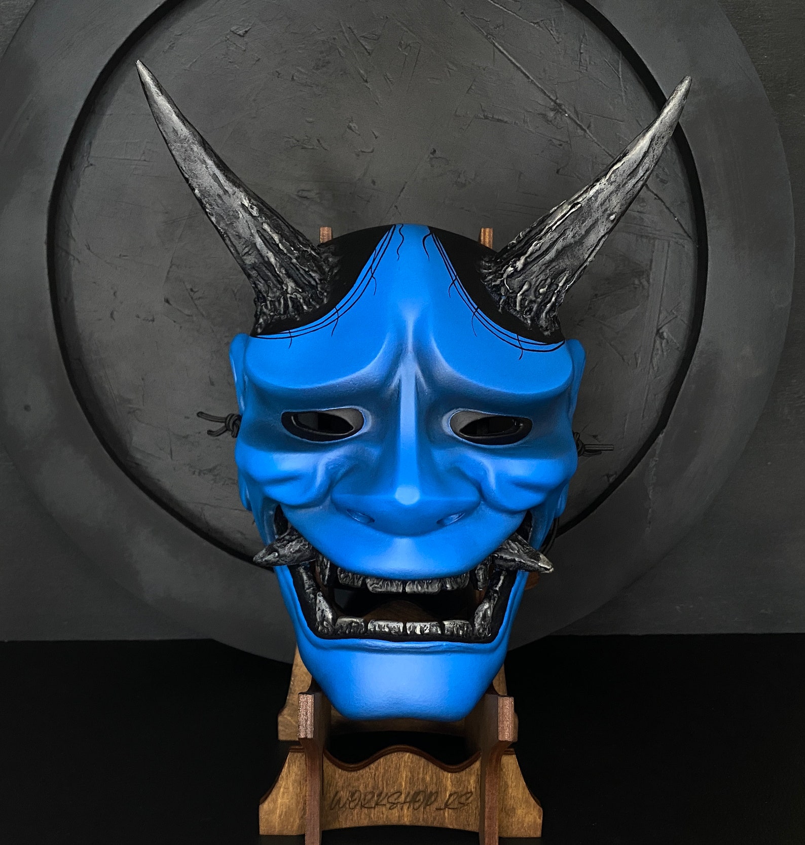Blue Hannya Mask Japanese Hannya Mask Traditional Samurai - Etsy