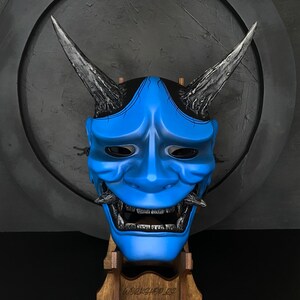 Blue Hannya Mask, Japanese Hannya Mask, Traditional Samurai Mask, MADE ...