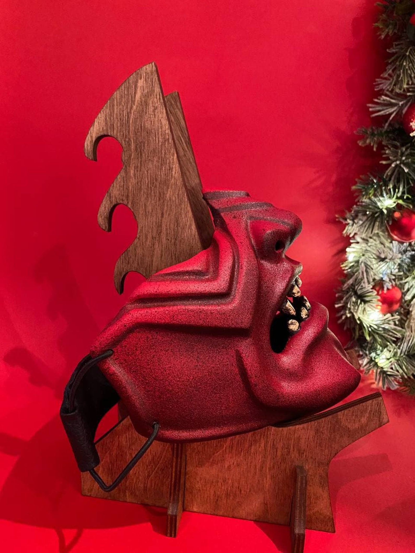 Samurai Half Mask: Red Mempo Mask Tsushima Red Half Face Mask - Etsy