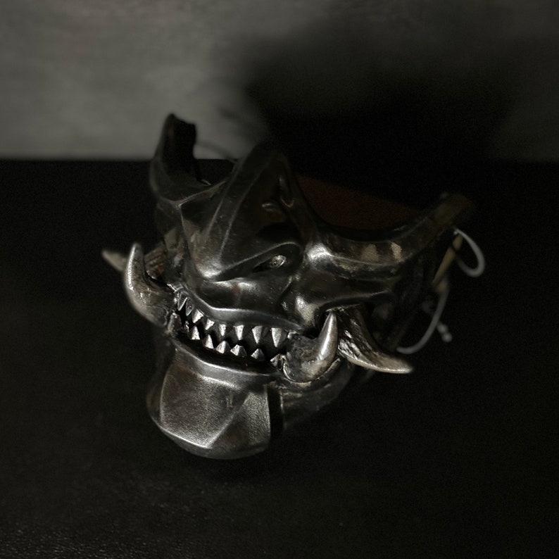 Oni Half Face Wearable Mempo Mask Japanese Samurai Cosplay - Etsy