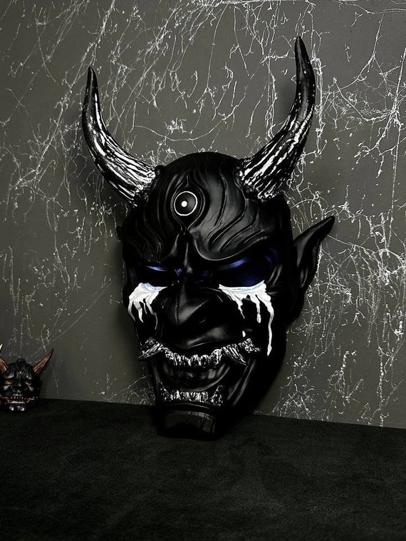 Mascara De Demonio Oni Japanese Hannya Half Face Mask Demon Oni