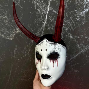 Scary Hannya Mask With Big Horns, Ghost of Tsushima Iyo Boss Mask ...