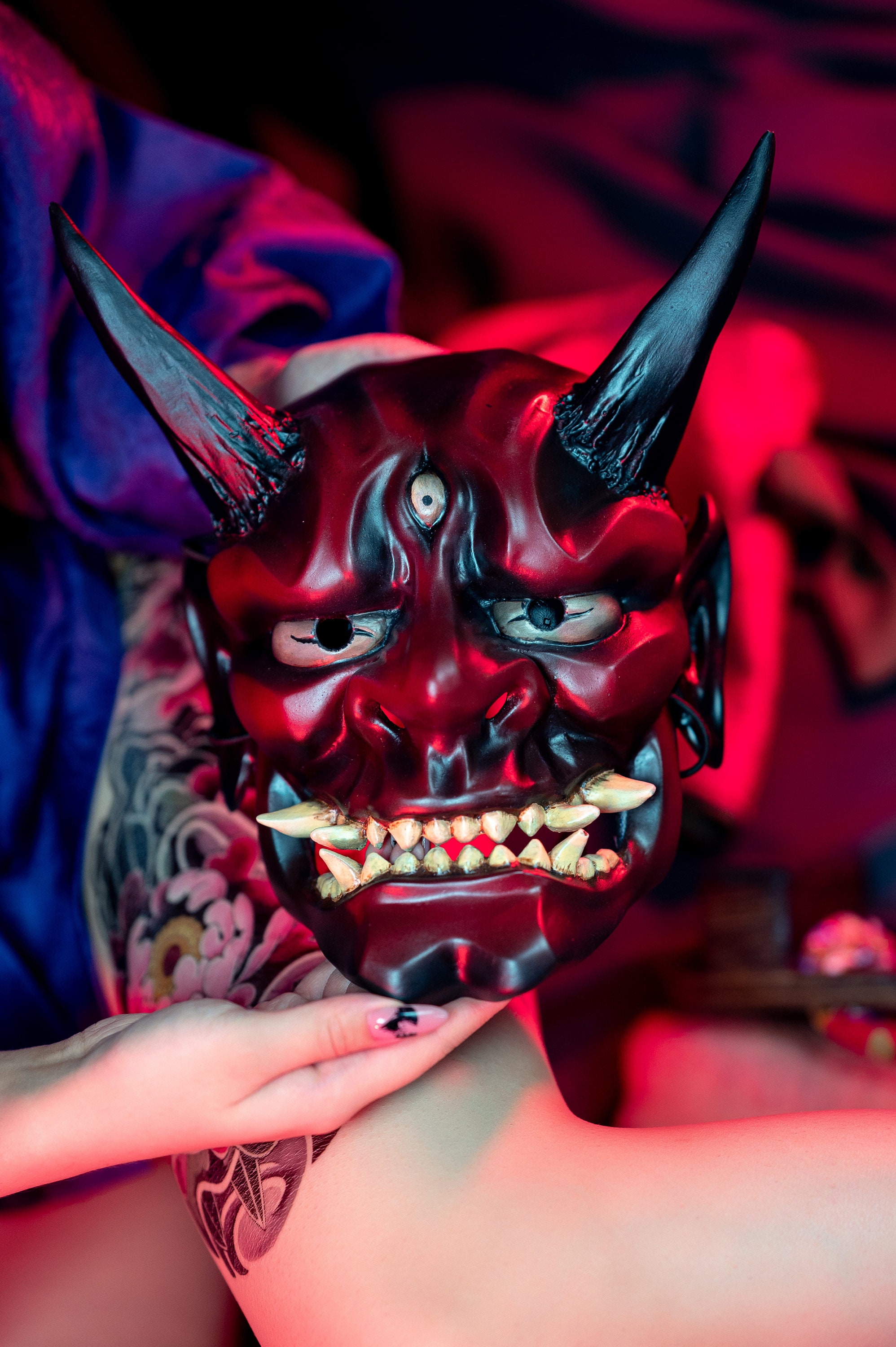 Japan red oni mask, japanese demon mask, hannya mask, samurai mask ... Japan red oni mask, japanese demon mask, hannya mask, samurai mask ...