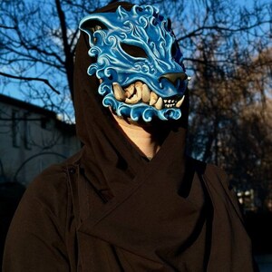 Komainu Mask Lion Dog Wearable, Japanese Komainu Mask Wall Decor, Bear ...