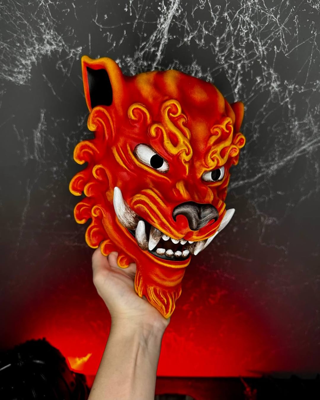 Japanese Komainu Mask Lion Dog Wearable Mask, Japanese Komainu Wall ...