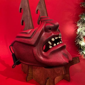 Samurai Half Mask: Red Mempo Mask Tsushima, Red Half Face Mask Cosplay ...