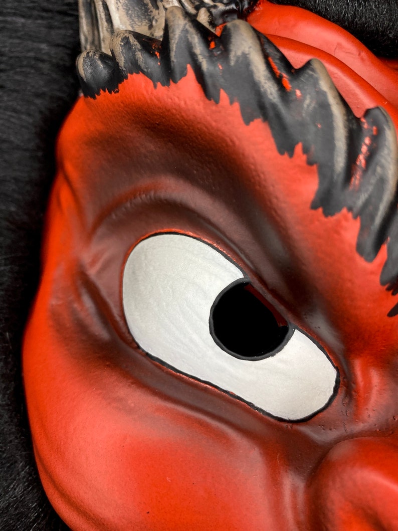 Namahage Mask With Hair Japanese Oni Mask Japanese Ogre - Etsy