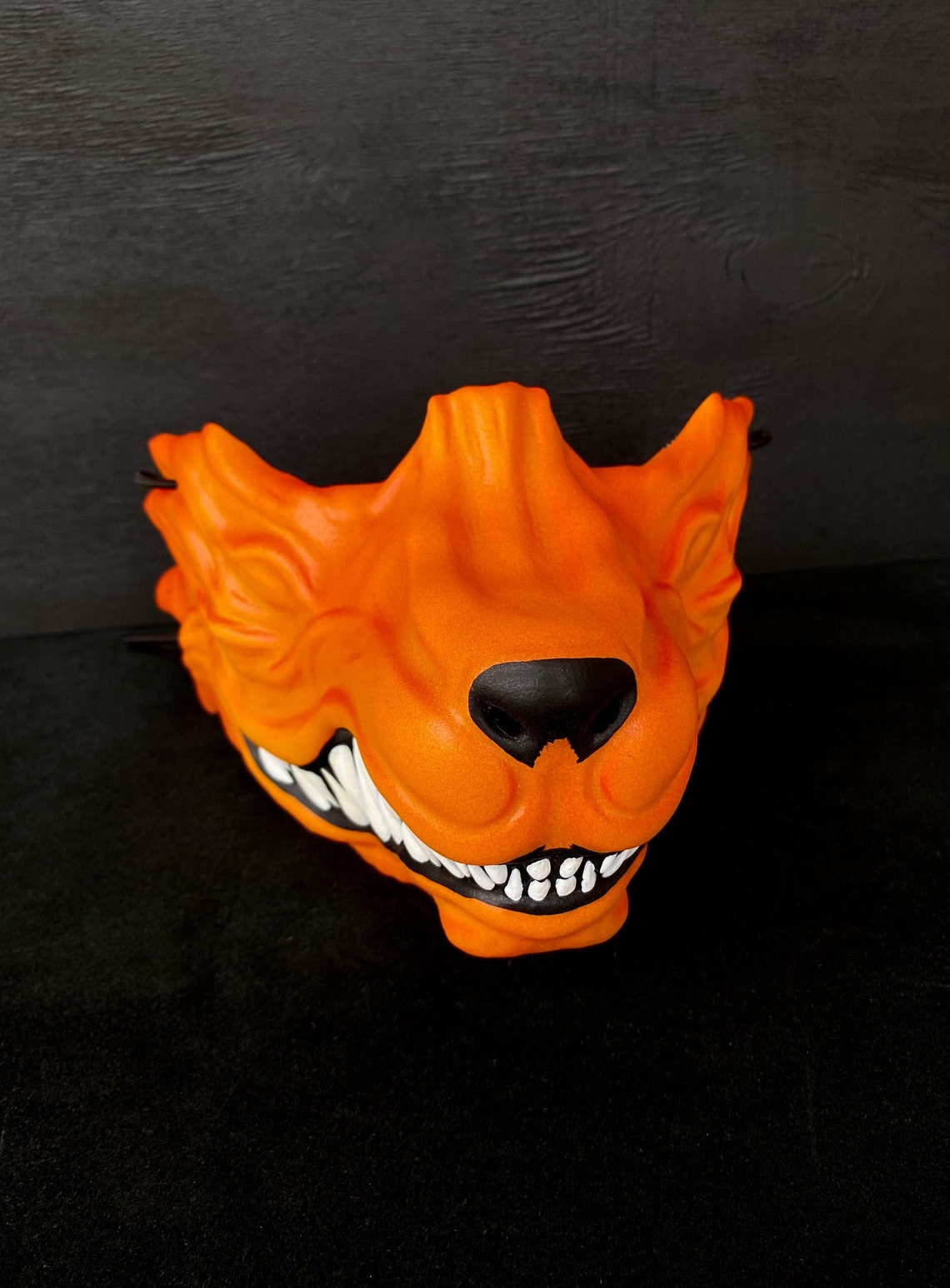Kitsune Half Mask Wearable White Teeth Oni Wolf Mask Anime - Etsy