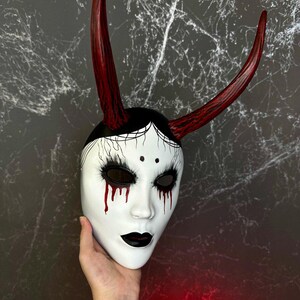 Scary Hannya Mask With Big Horns, Ghost of Tsushima Iyo Boss Mask ...