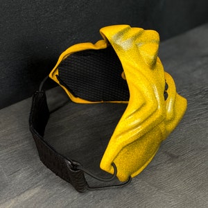 Mempo Mask, Yellow Oni Mask Japanese Menpo Mask, Samurai Mask Cosplay ...