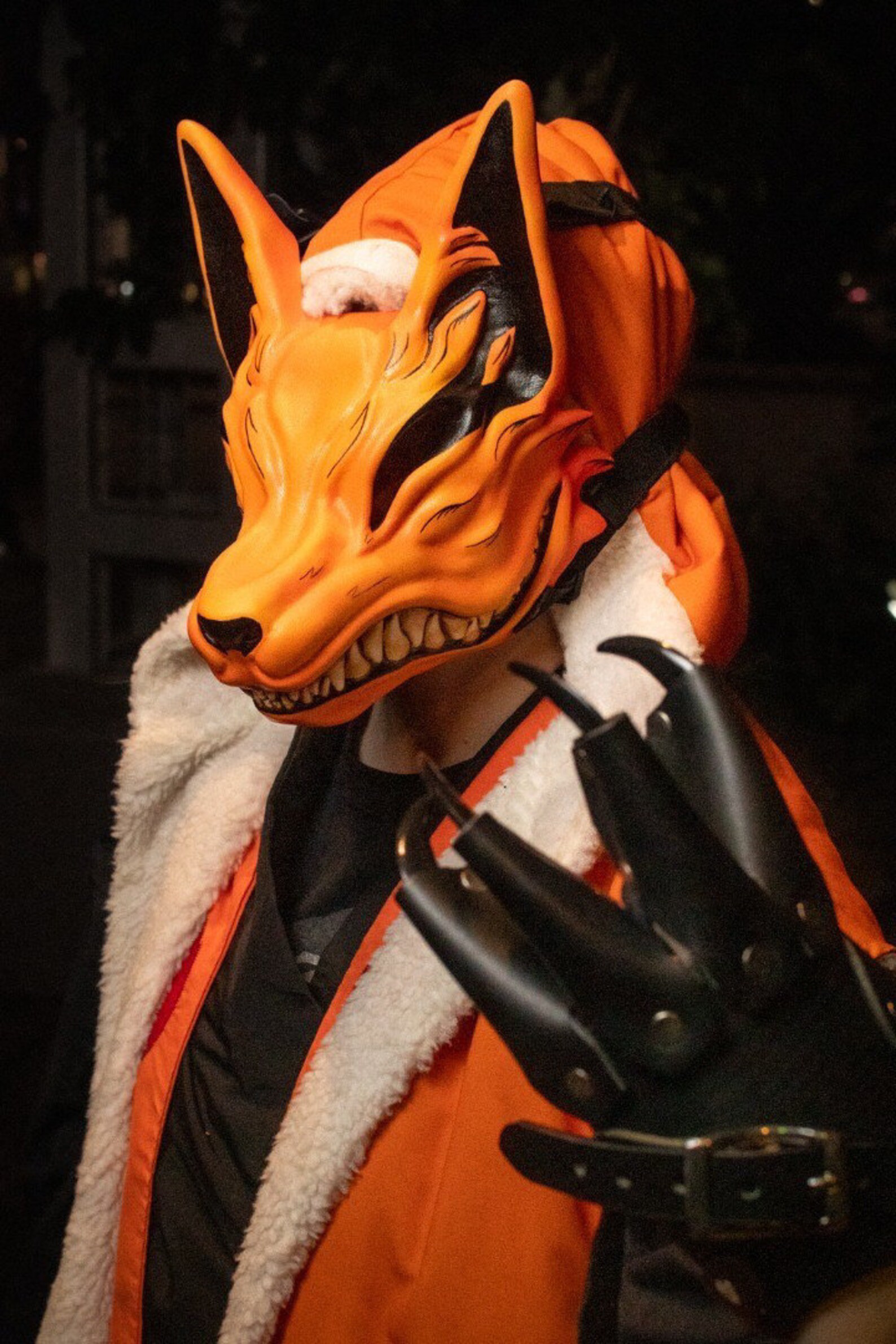 Kitsune Mask, Orange Japanese Fox Mask, the Nine Tail Fox, Anime Mask ...