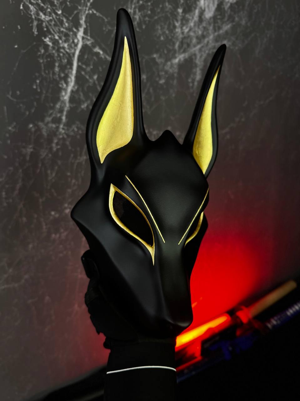 Anubis Mask: Black & Gold Egyptian Jackal Costume for Cosplay, Hallowen ...