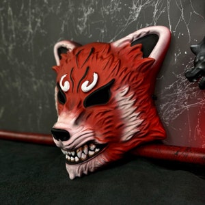 Red Panda Mask Wearable, Scary Fox Mask, Japanese Raccoon Dog Mask ...