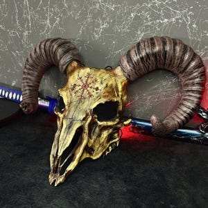 Goat Skull Mask, Wendigo Skull Mask Wearable, Baphomet Mask, Halloween ...