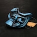Samurai Half Mask Wearable Mempo Mask, Japanese Blue Samurai Cosplay ...