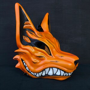 Kurama Mask, Orange Japanese Fox Mask Anime, the Nine Tail Fox, Fox ...