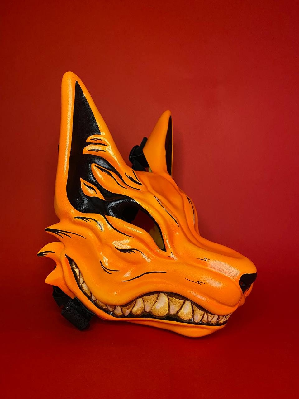 Japanese Kitsune Mask Orange Japanese Fox Mask Anime the - Etsy
