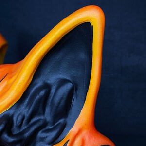 Kitsune Half Mask, Japanese Fox Half Mask, Orange Fox Mask, the Nine ...