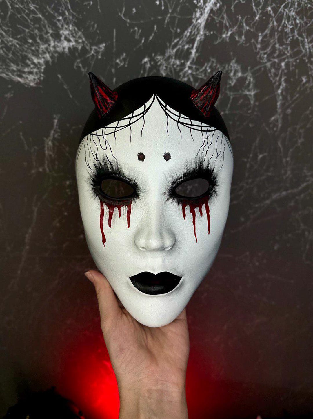 Scary Hannya Mask, Horror Halloween Mask Wear, Creepy Oni Mask ...