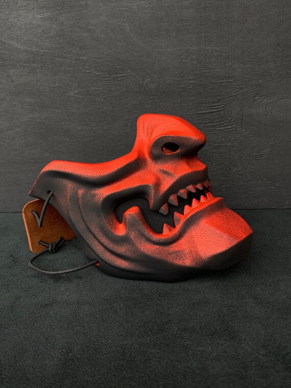 Oni Demon Ninjas Half Mask Half Face Samurai Mask Oni Mempo Armor