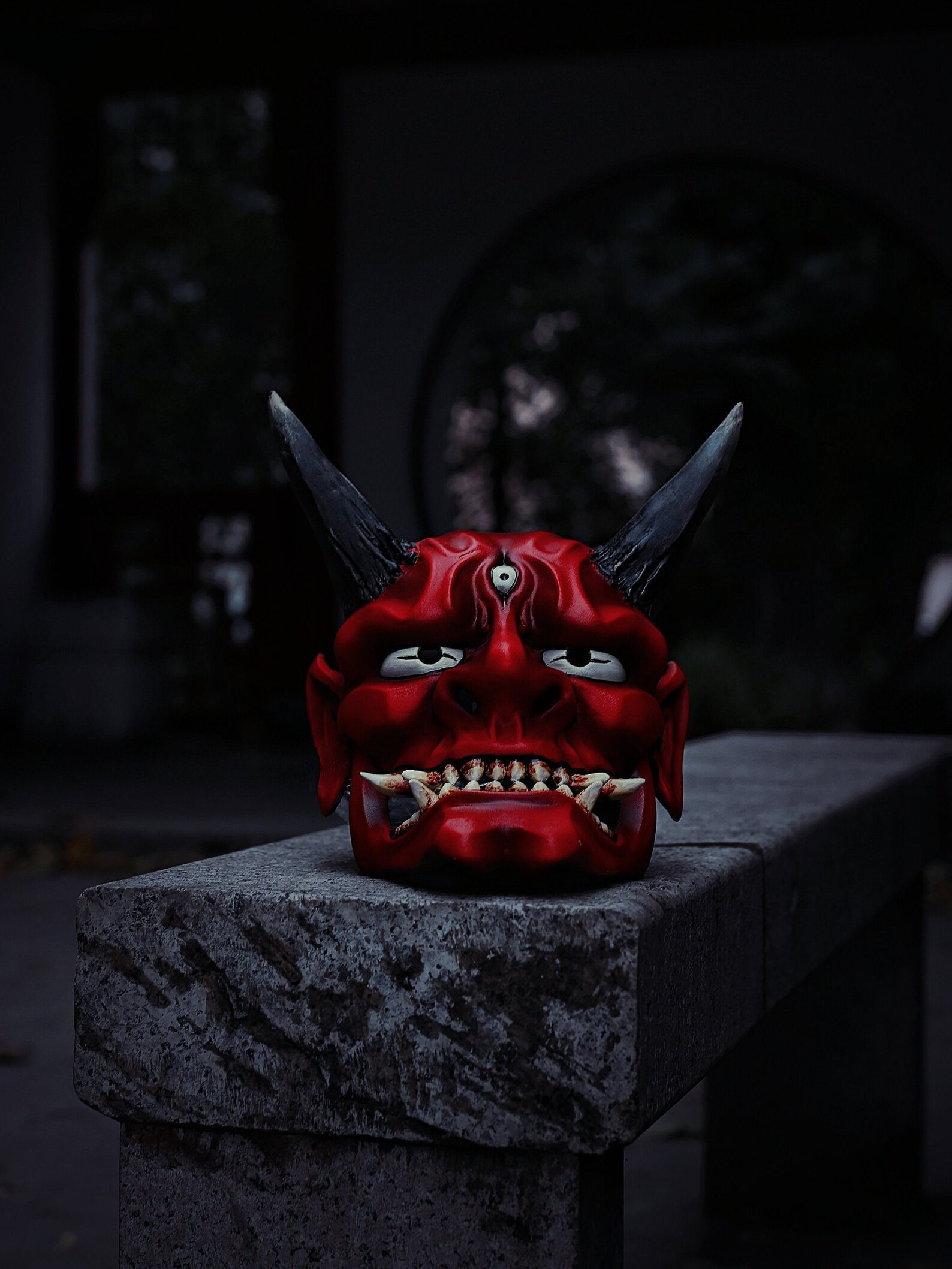 Japanese Red Oni Mask Samurai Mask Wall Hannya Mask Oni - Etsy