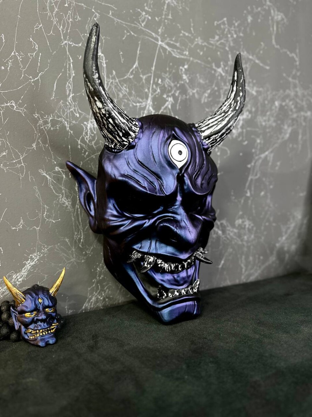DBD Oni Mask, Purple Oni Mask, Japanese Oni Mask Wearable, Violet Oni ...