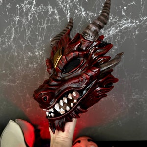 Japanese Dragon Mask: Wearable, Halloween Dragon Costume - Etsy