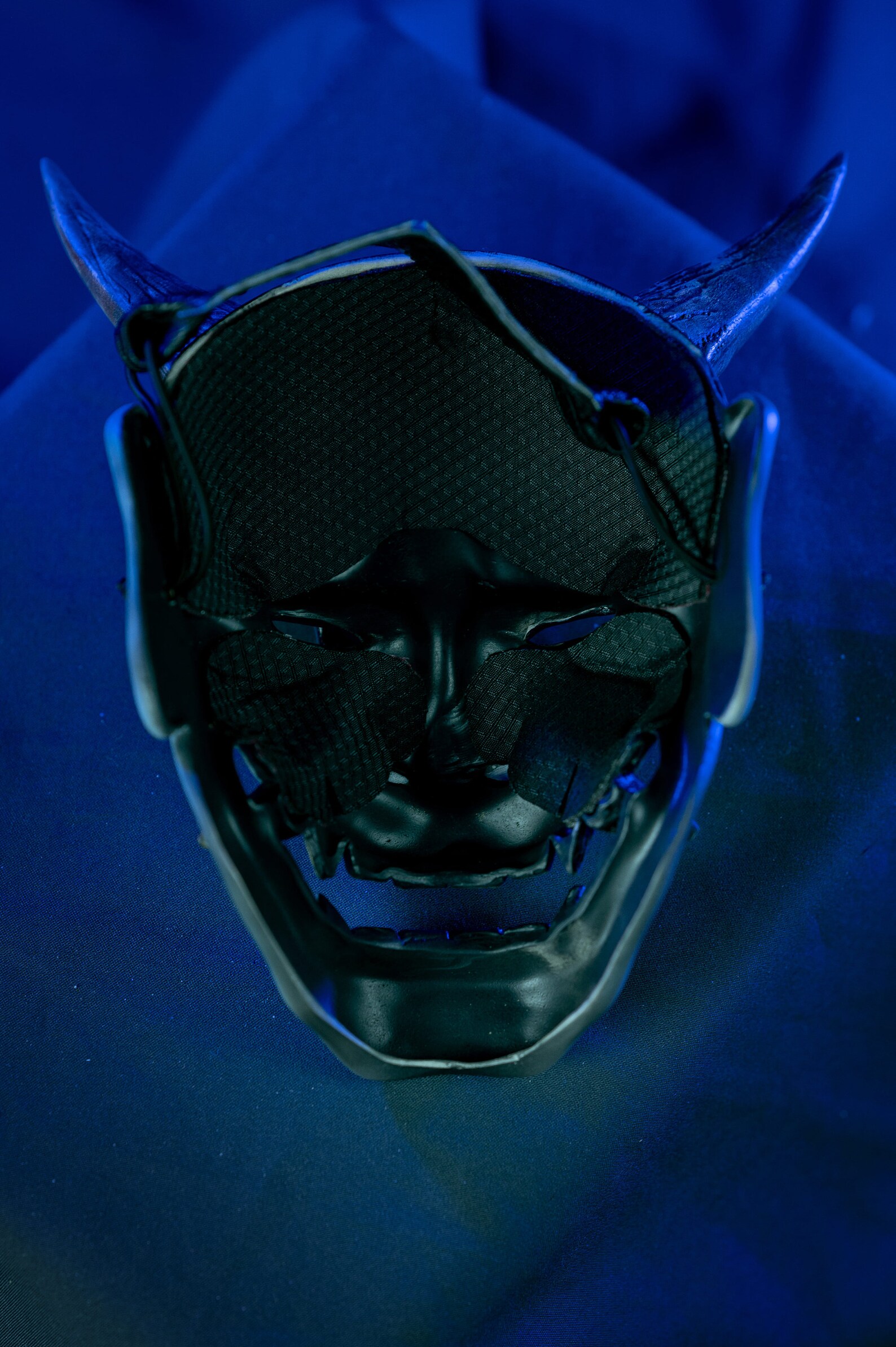 Blue Hannya Mask, Made to ORDER, Demon Mask, Ninja Kabuki, Blue Oni ...