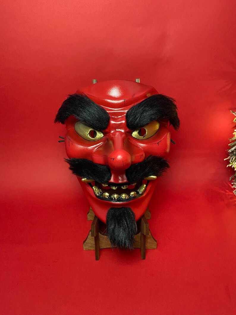 Red Tengu Mask: Black Hair Demon Slayer Kimetsu Cosplay - Etsy Singapore